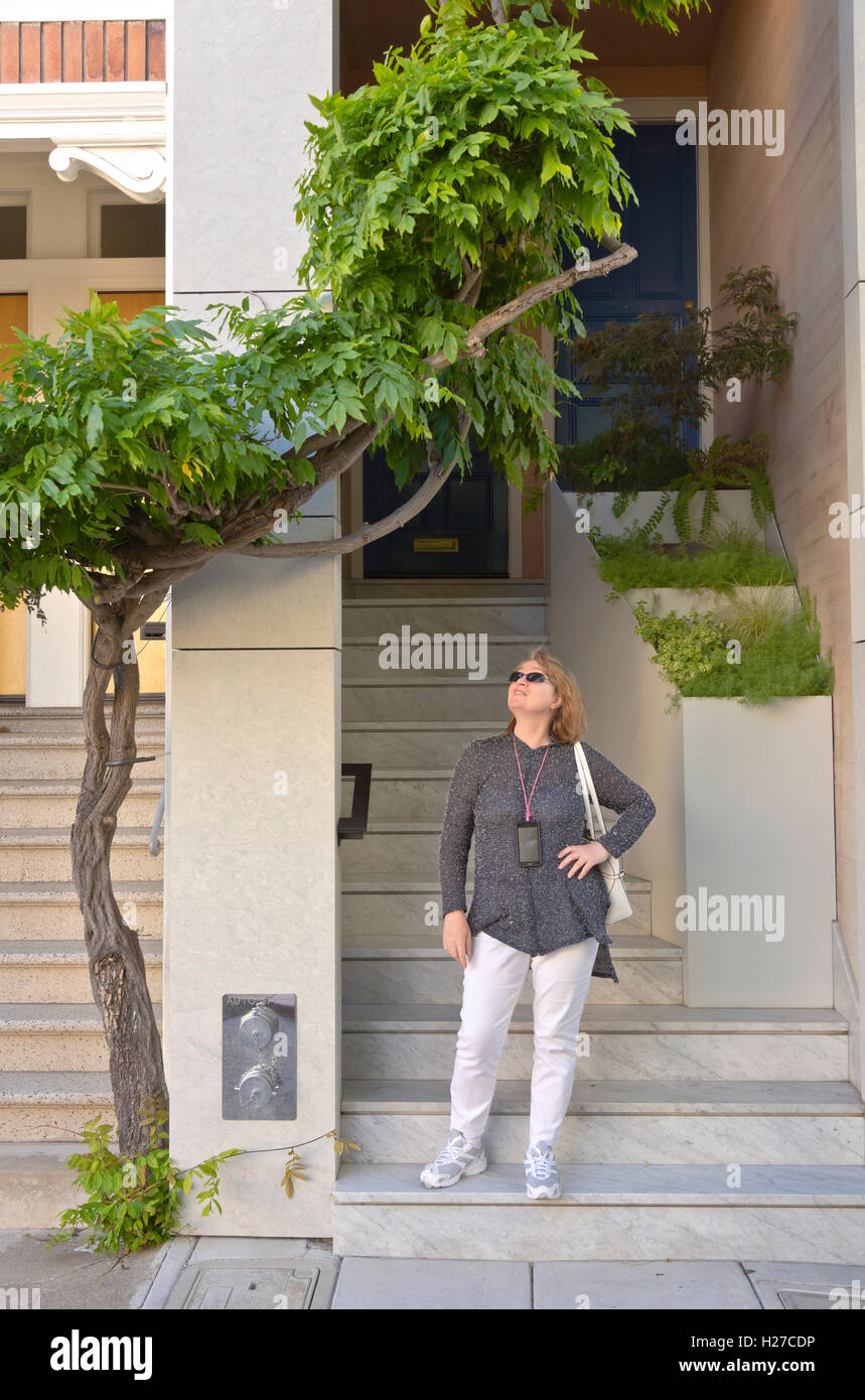 A peculiar tree growth in a San Francisco neighborhood California Stock ...