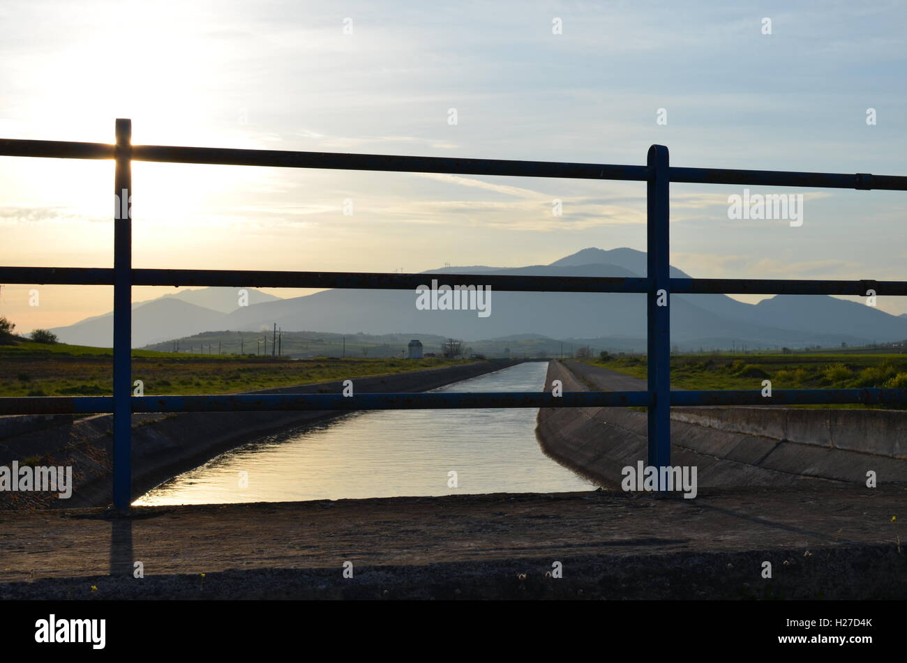 water canal at sunset Stock Photo - Alamy