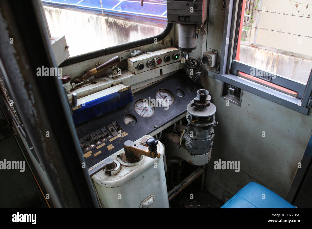 in a control room of an old train Stock Photo - Alamy