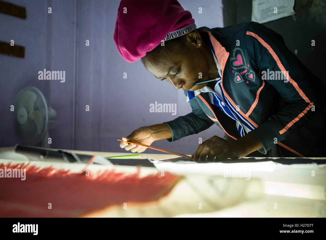 Sewing workshop working with traditional African print in Windhoek ...