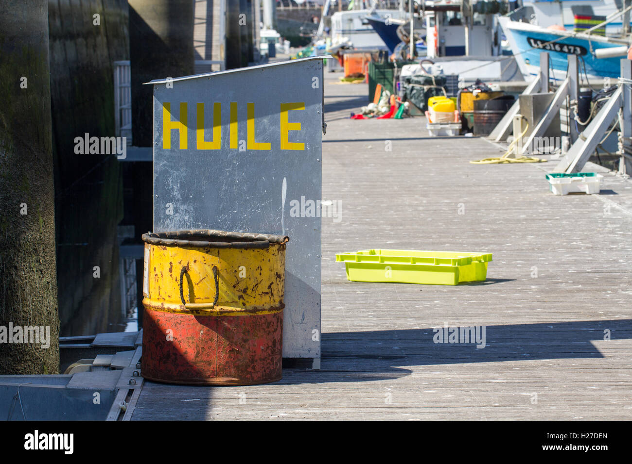 Tank for waste oils boats Stock Photo - Alamy