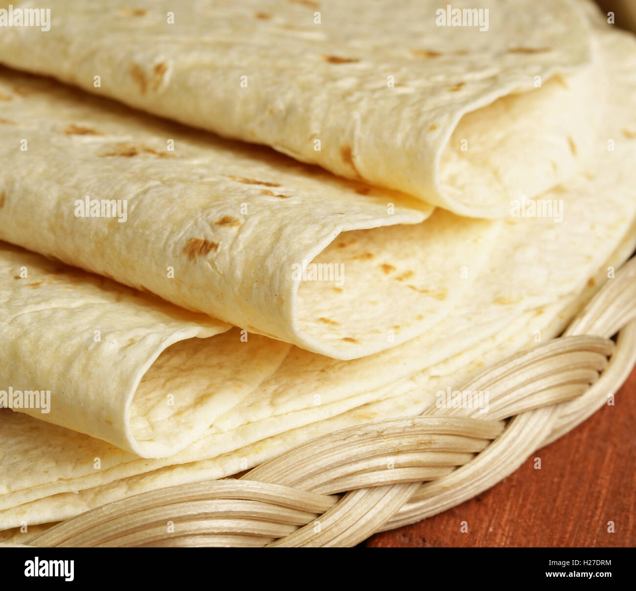 homemade flat cakes tortillas on wooden table Stock Photo - Alamy