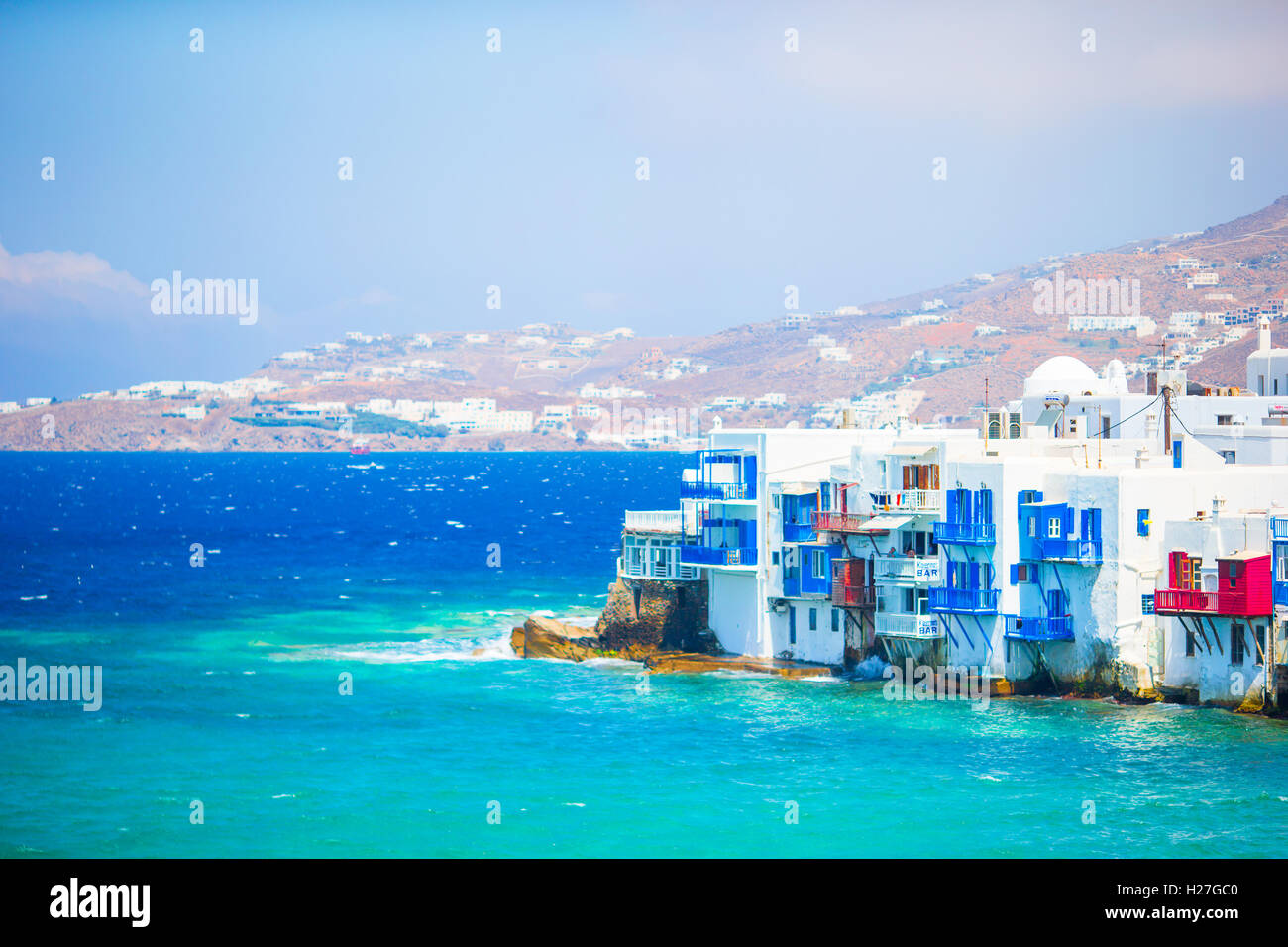 Little Venice the most popular attraction in Mykonos Island Greece ...