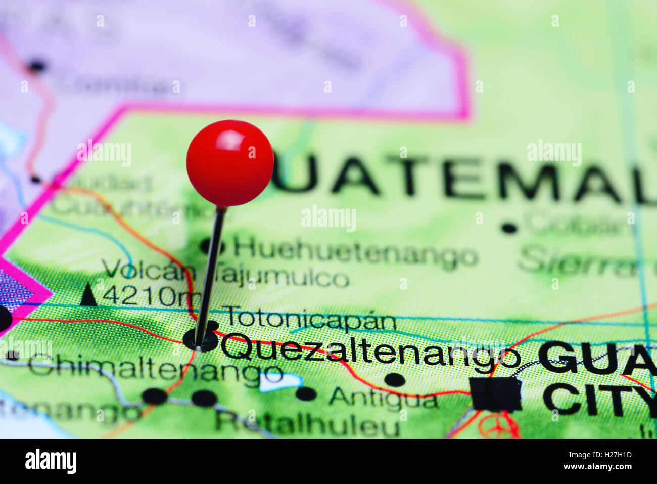Guatemala marked on map hi-res stock photography and images - Alamy