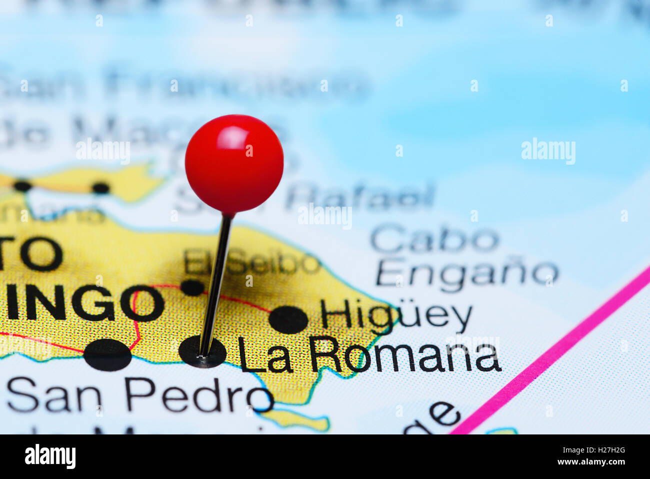 La Romana pinned on a map of Dominican Republic Stock Photo - Alamy