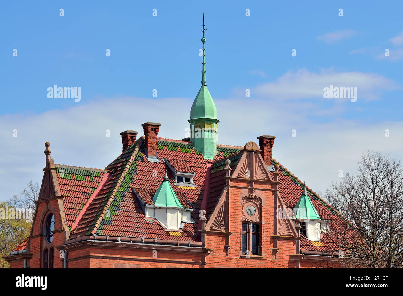 Ancient German building. City Zelenogradsk, before 1946 Cranz ...