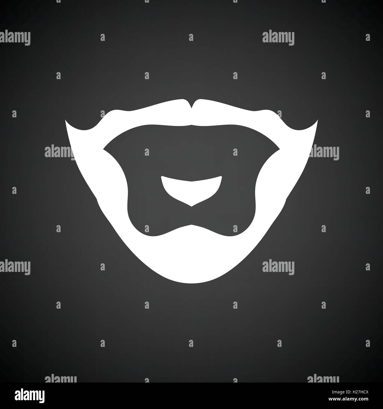Goatee icon. Black background with white. Vector illustration Stock ...