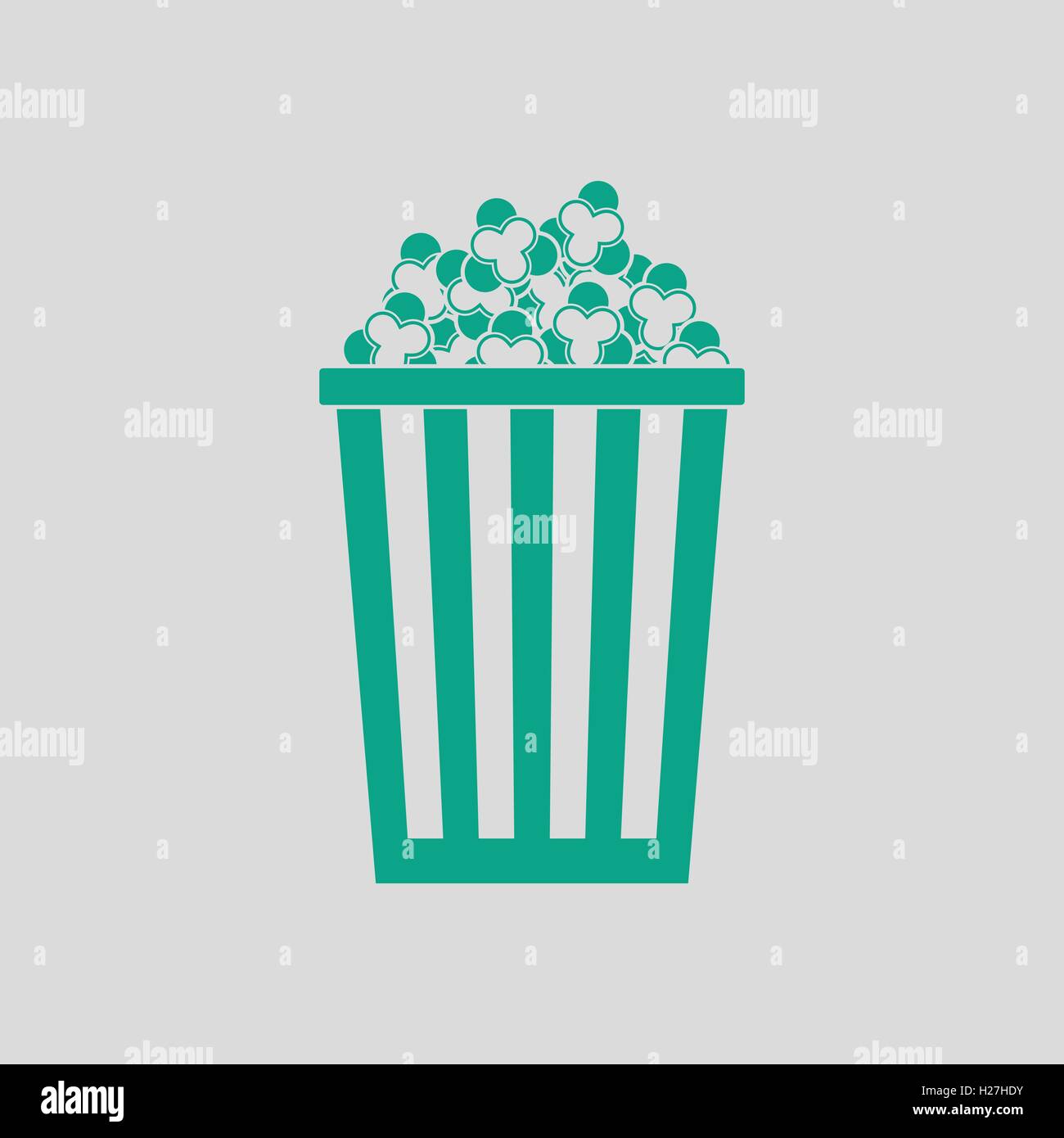 Cinema popcorn icon. Gray background with green. Vector illustration ...