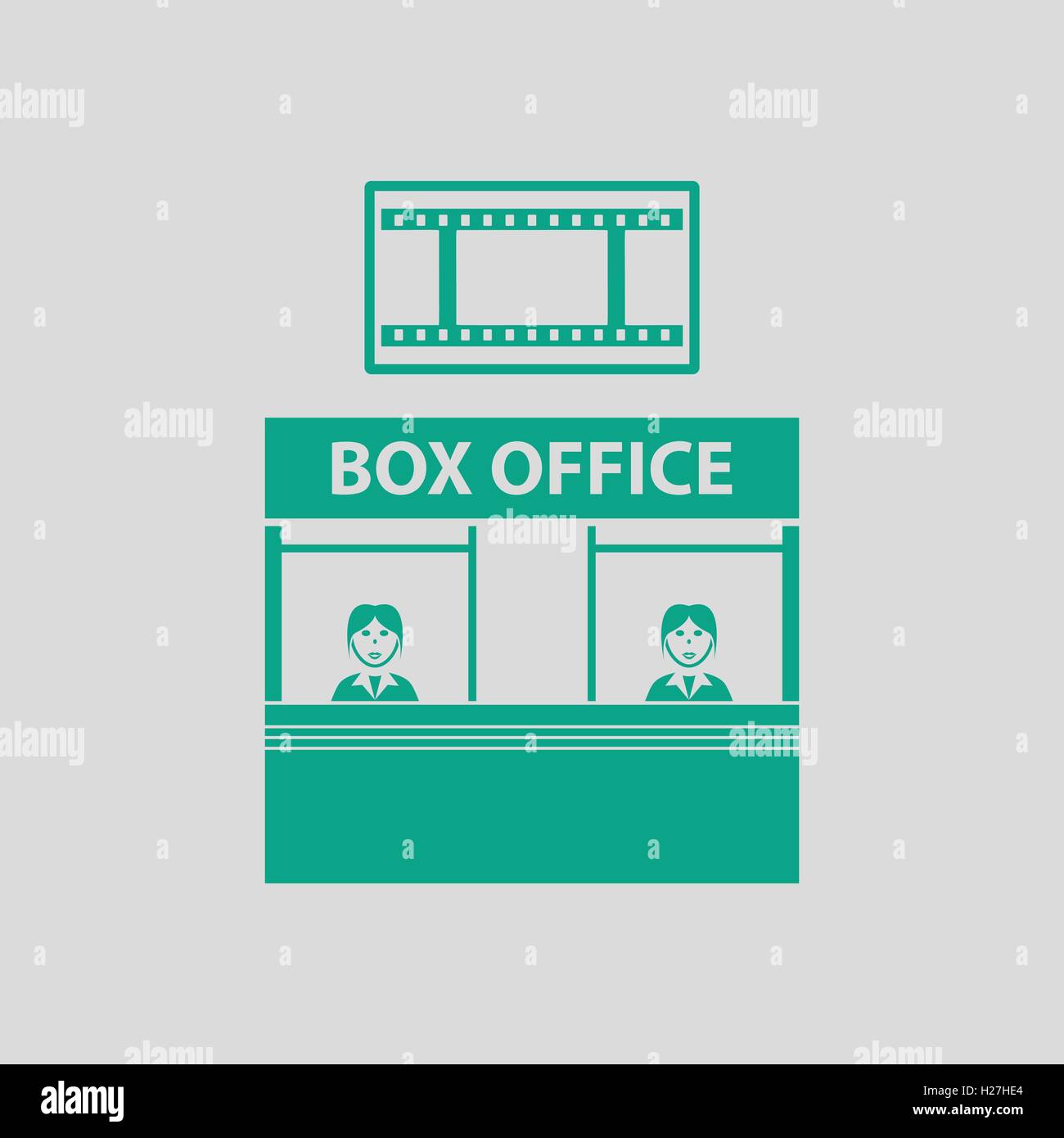 Box office icon. Gray background with green. Vector illustration Stock ...
