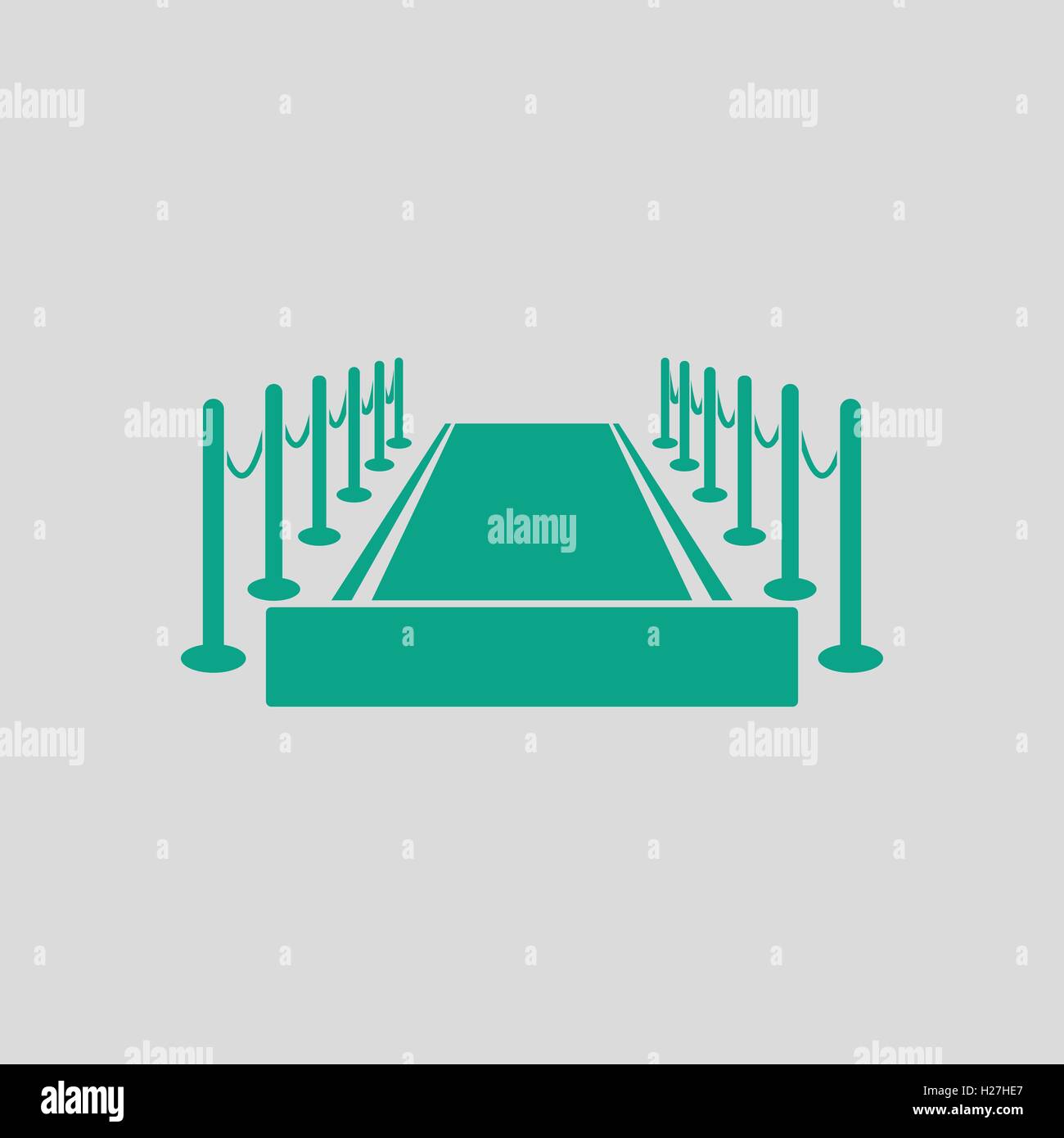 Red carpet icon. Gray background with green. Vector illustration Stock ...