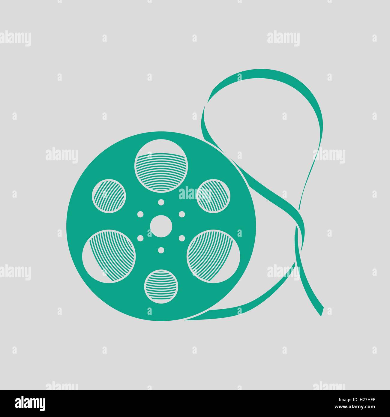 Movie reel icon. Gray background with green. Vector illustration Stock ...