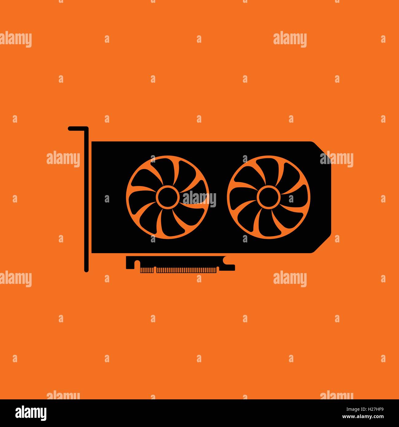 GPU icon. Orange background with black. Vector illustration Stock ...