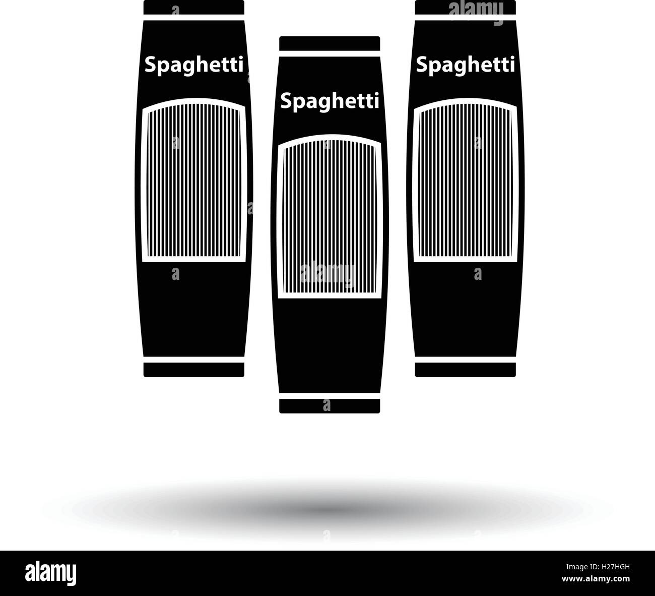 Spaghetti package icon. White background with shadow design. Vector ...