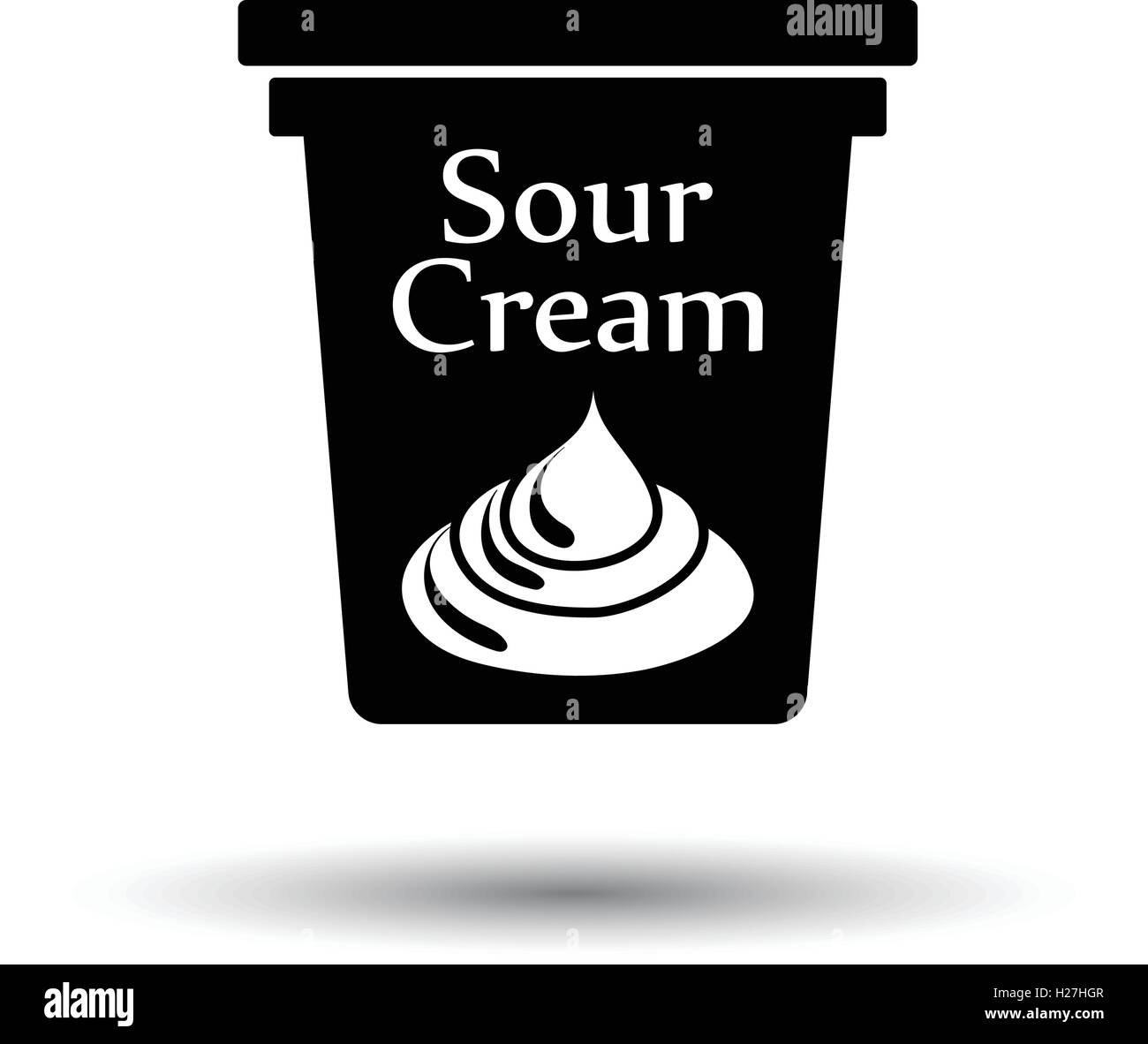 Sour cream icon. White background with shadow design. Vector ...