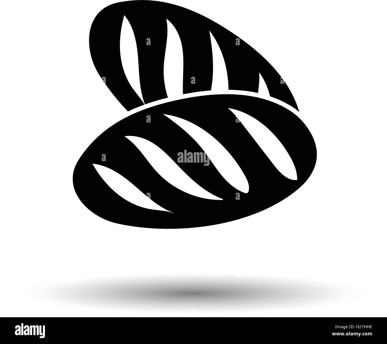 Bread icon. White background with shadow design. Vector illustration ...