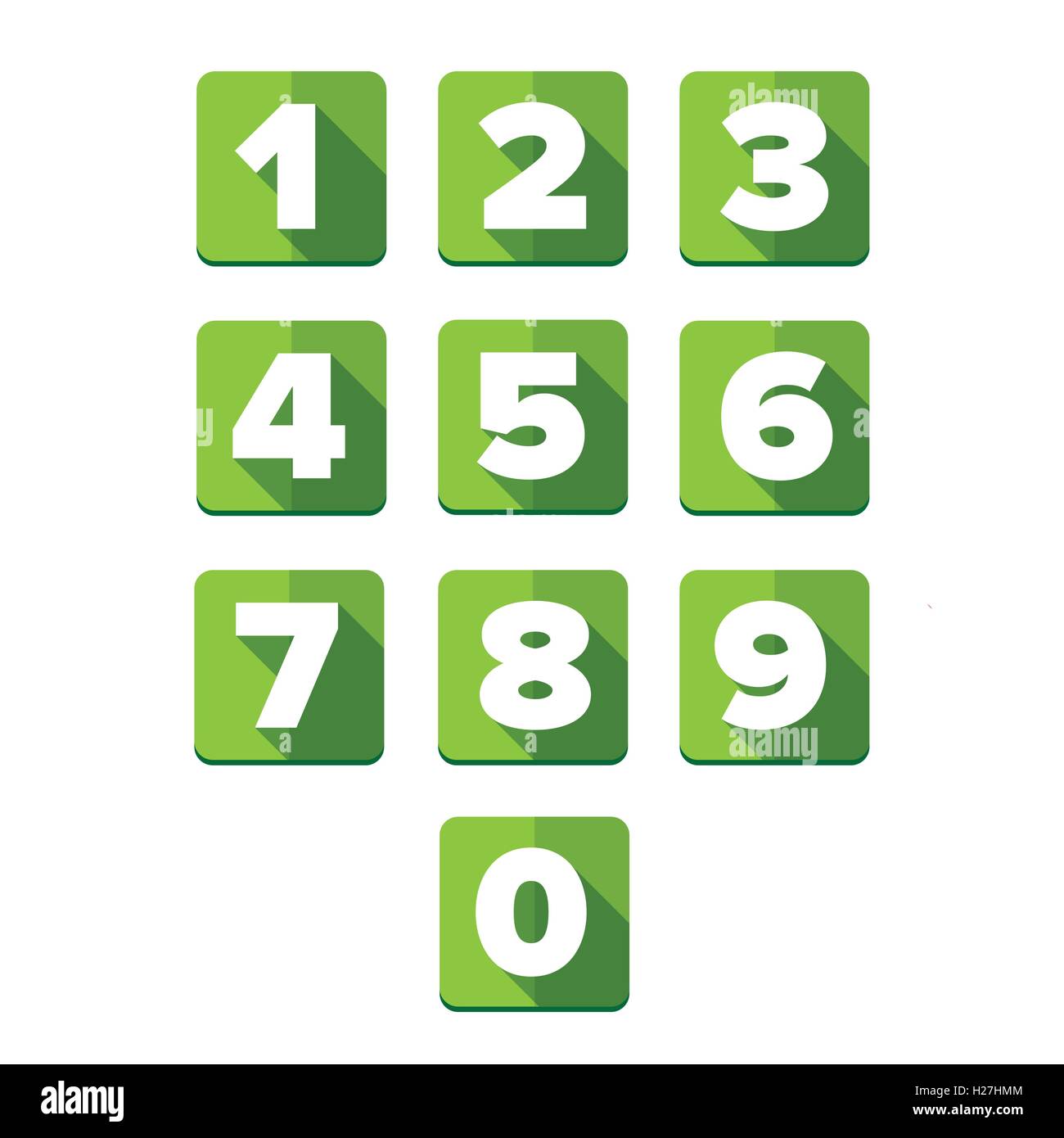 Number vector set green - flat design Stock Vector Image & Art - Alamy