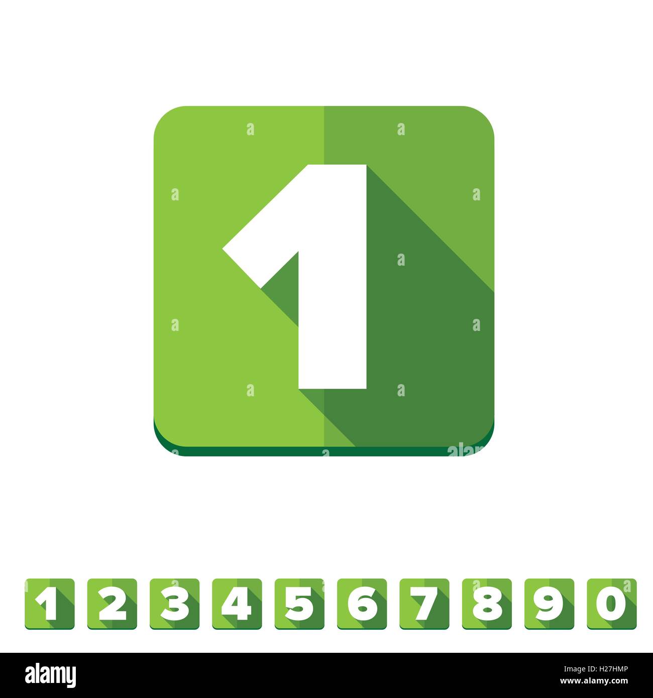 Number vector set green - flat design Stock Vector Image & Art - Alamy