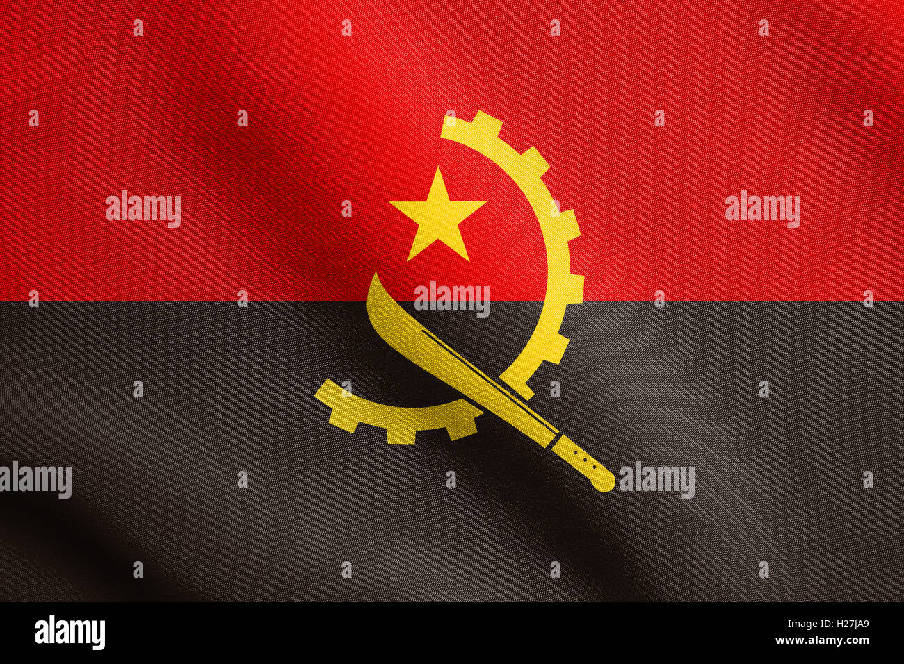 Angolan national official flag. African patriotic symbol, banner ...