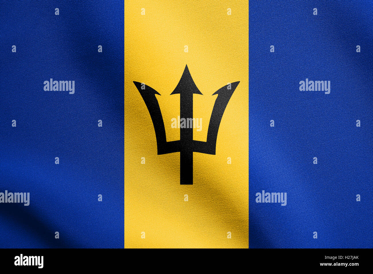 Barbadian national official flag. Patriotic symbol, banner, element ...