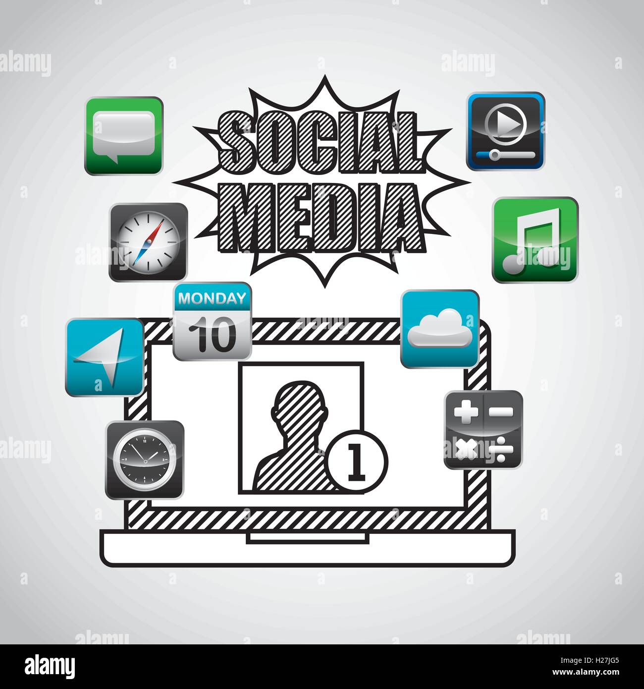 social media network icon Stock Vector Image & Art - Alamy