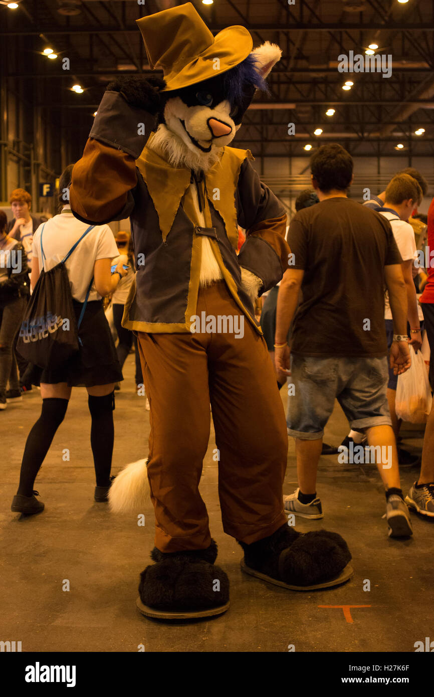 Madrid, Spain. 24th Sep, 2016. A Cosplayer of Clonoa (pet of Namco ...