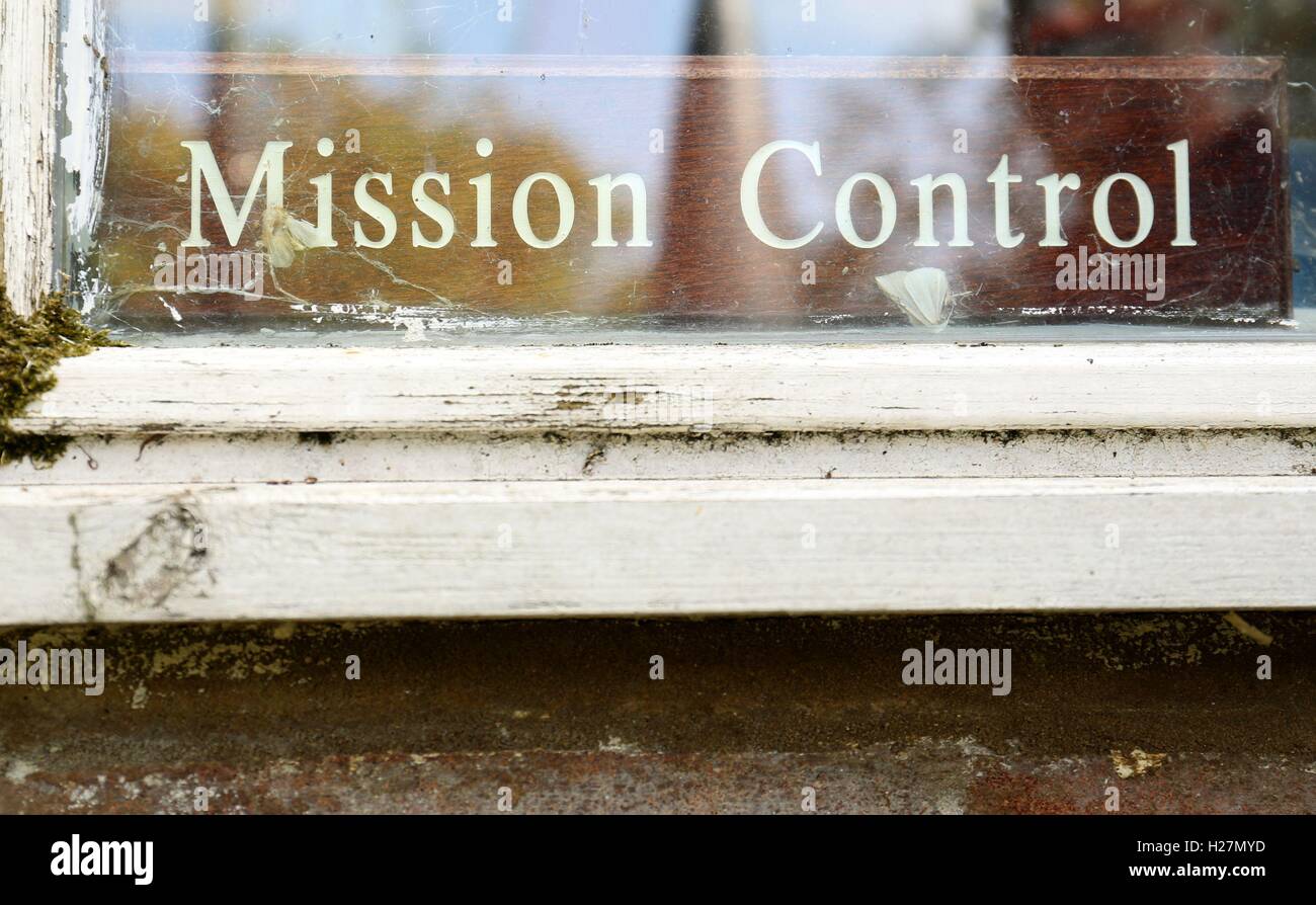 A sign in the window of the workshop of Rod Stevenson, chairman of the ...