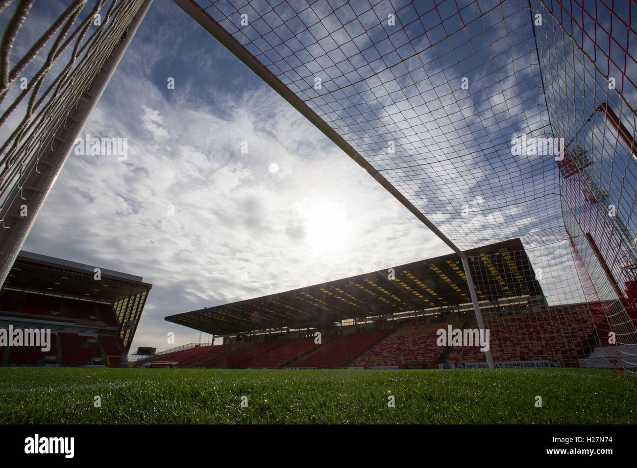 A general view of Pittodrie Stadium before the Ladbrokes Scottish ...