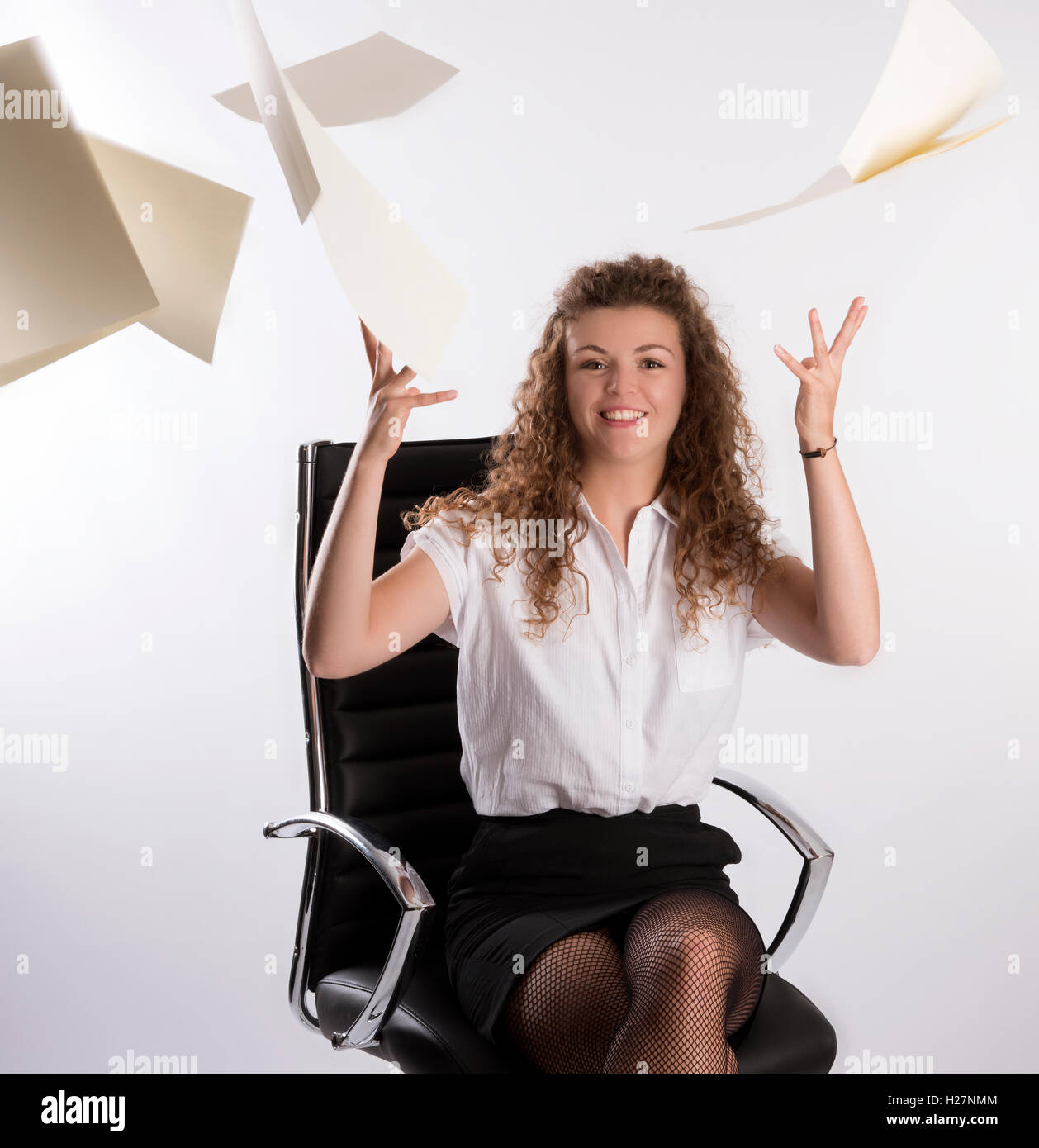 Secretary sitting on office chair hi-res stock photography and images ...