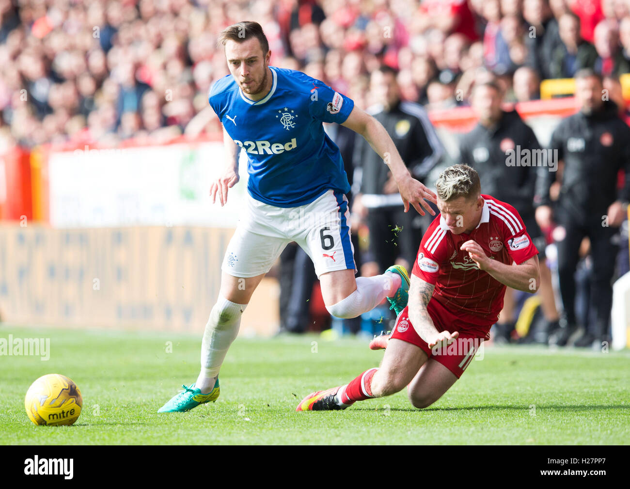 Rangers' Danny Wilson(left) and Aberdeen's Jonny Hayes battle for the ...