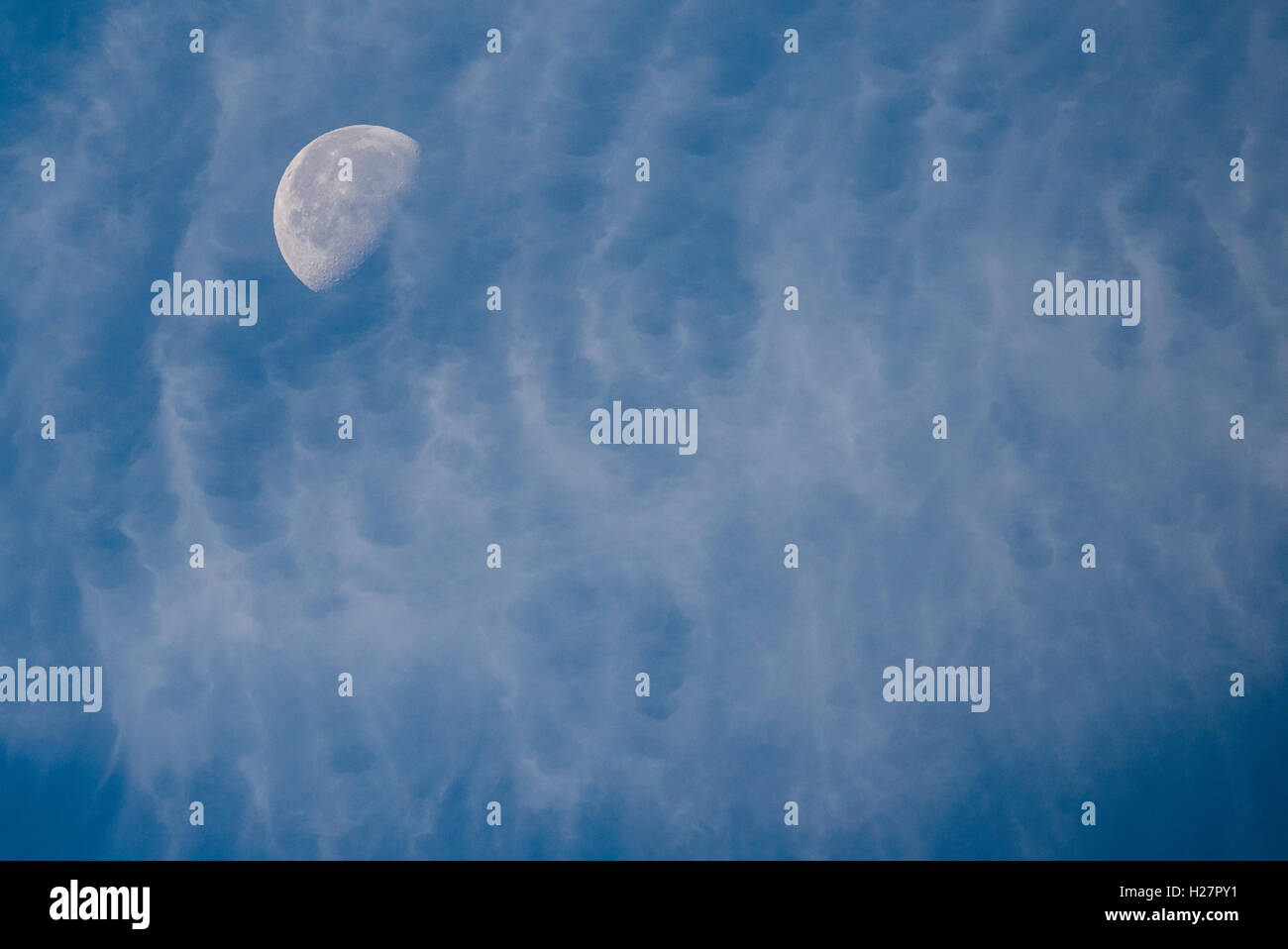 Alaska, Aleutian Island Chain, Rat Islands, Kiska Island. Moon with ...