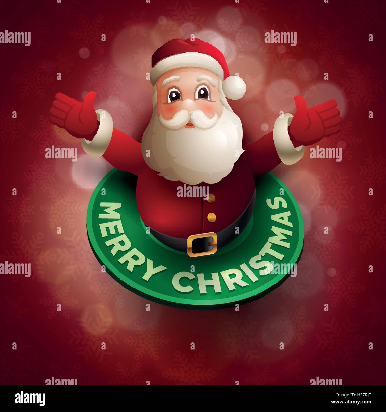 Happy Santa Claus giving a big hug. Christmas vector illustration ...