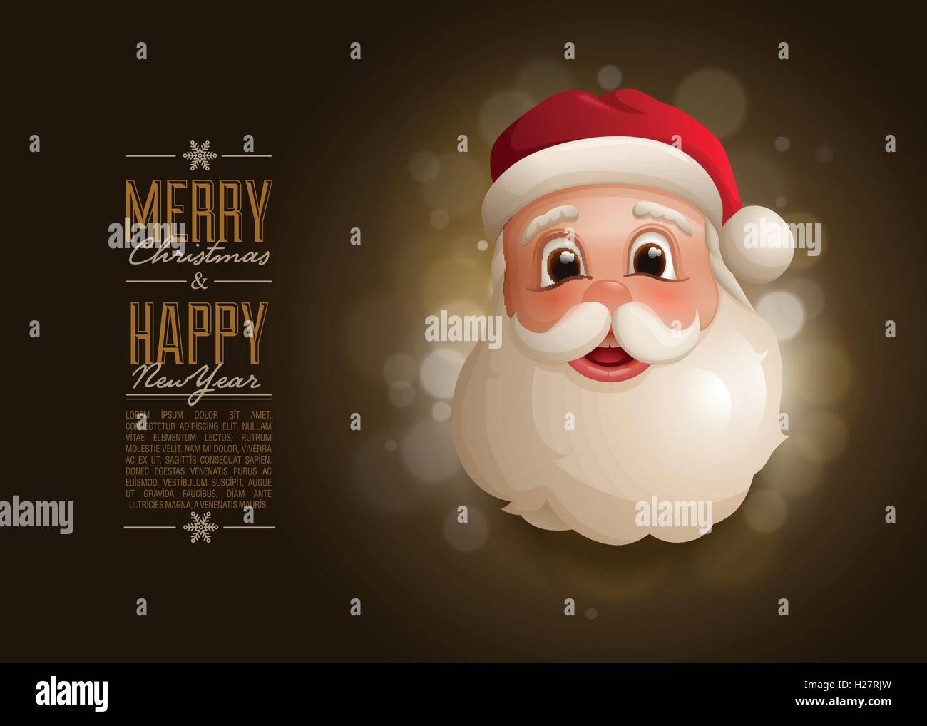 Christmas advert design template with Santa Claus portrait illustration ...