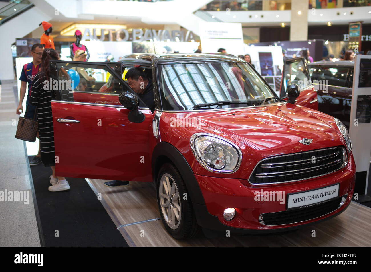 People testing the Mini Clubman at BMW and mini cooper road show 2016 ...