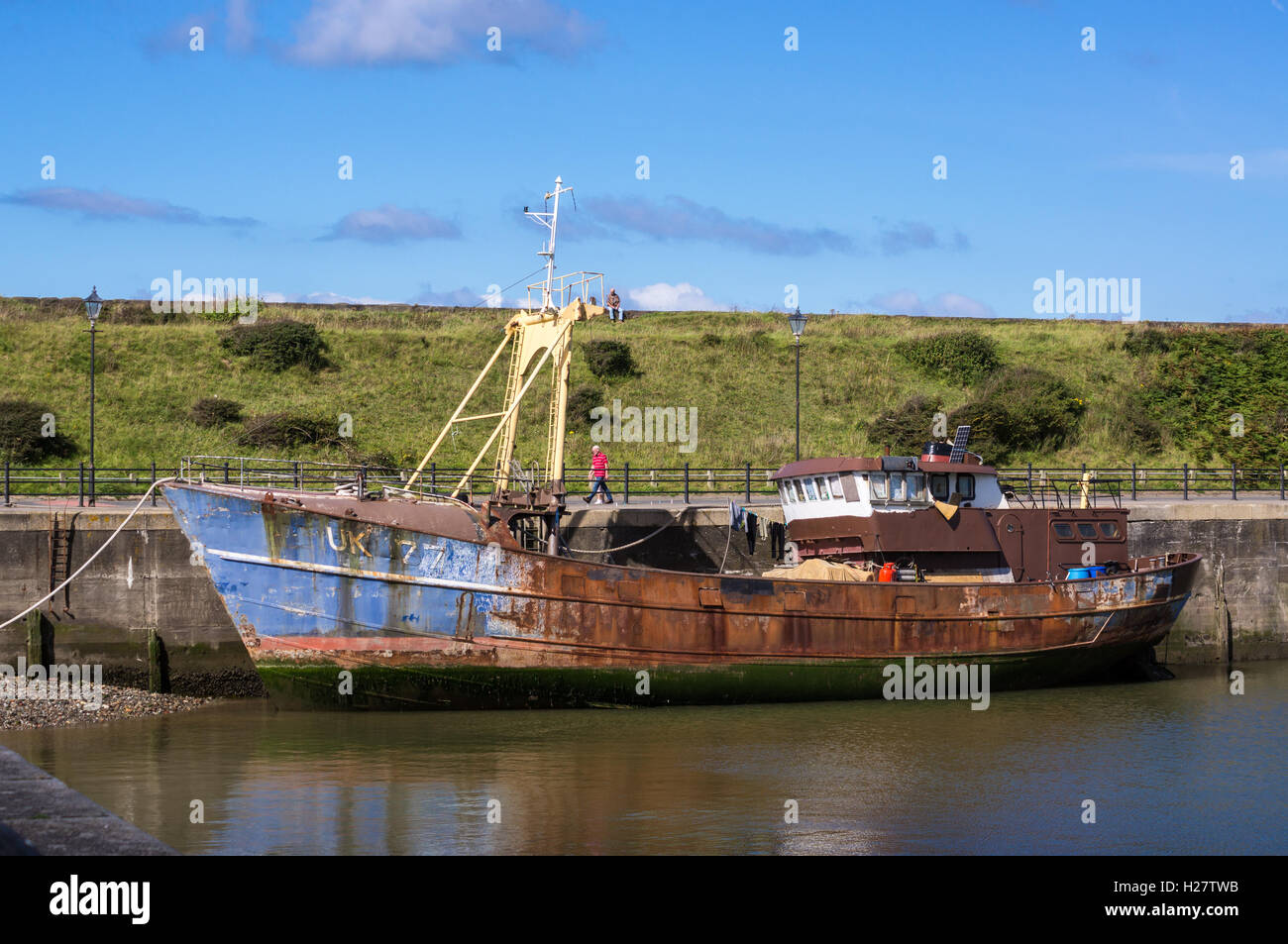 A rusty trawler in Elizabeth Dock, Maryport, Cumbria, England Stock ...