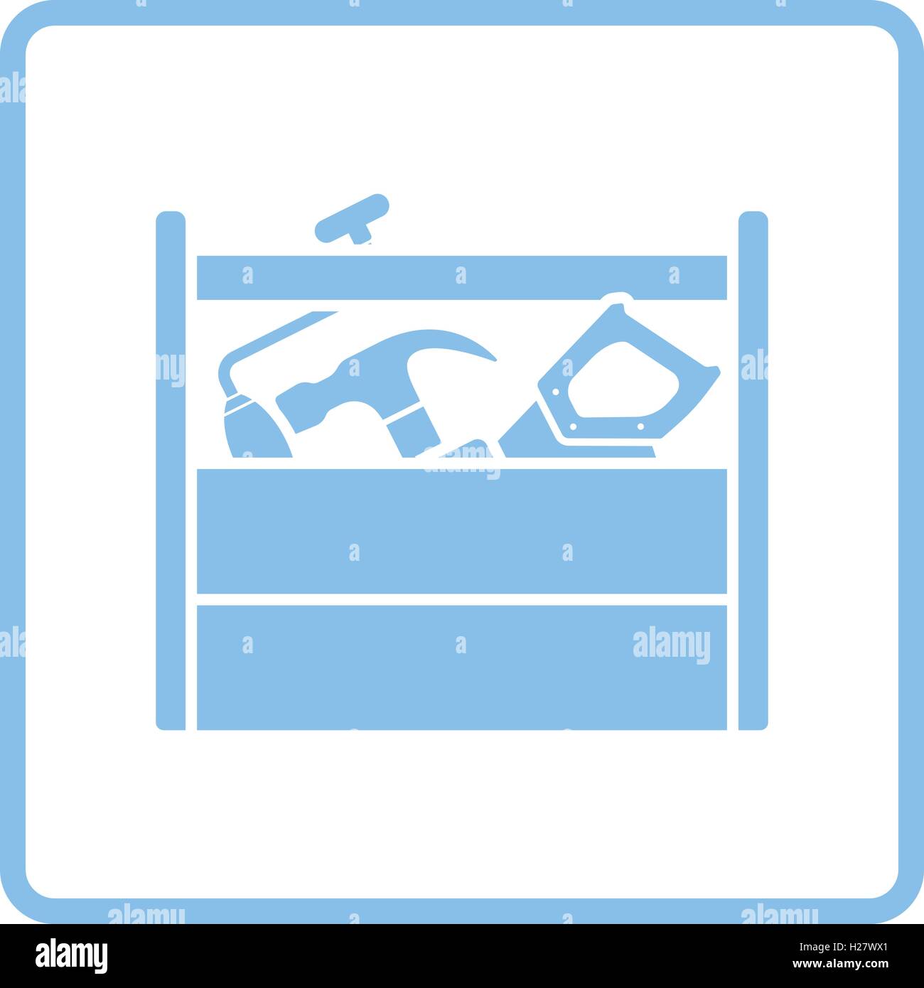 Retro tool box icon. Blue frame design. Vector illustration Stock ...