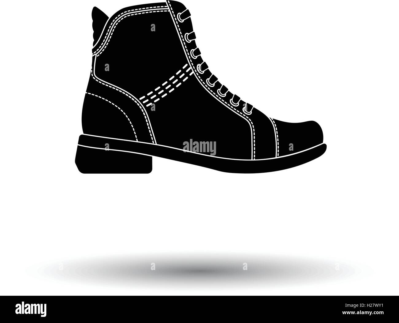 Woman boot icon. White background with shadow design. Vector ...