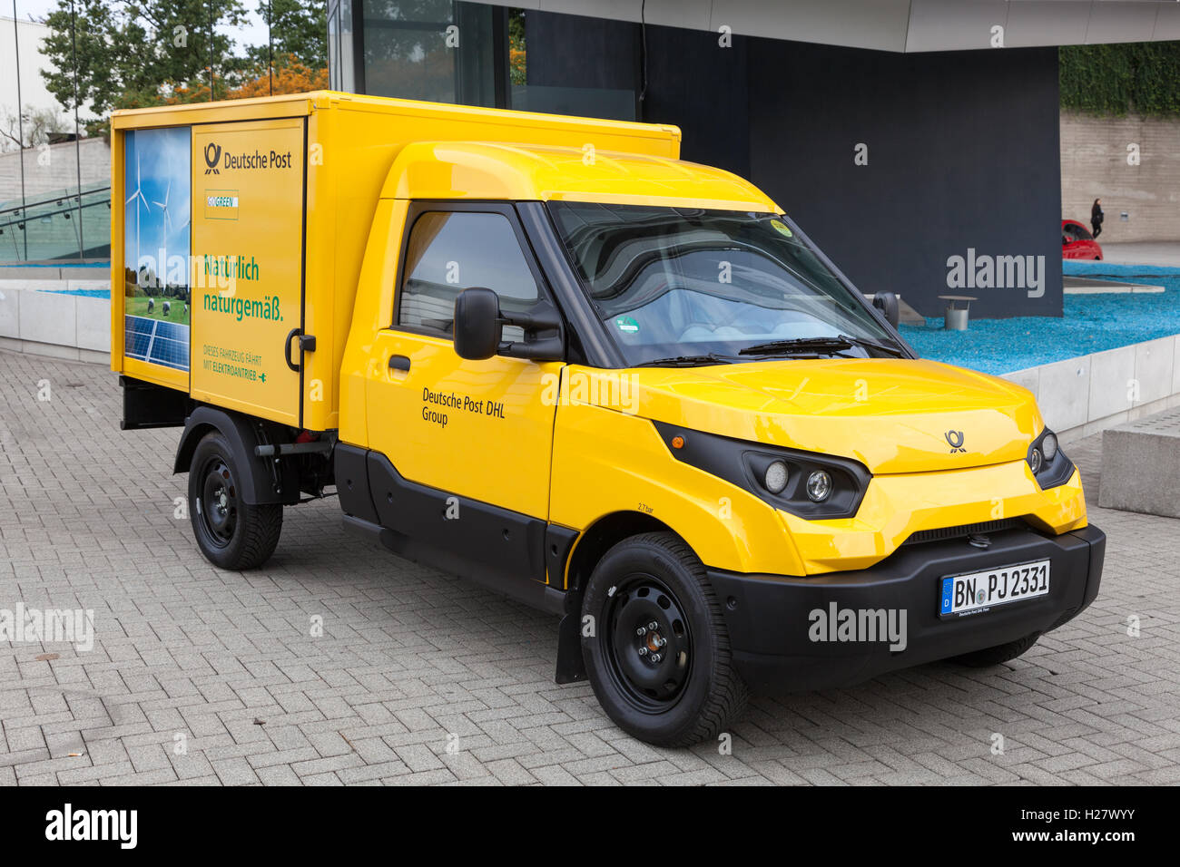 New electric mail delivery van from the Deutsche Post DHL Stock Photo ...