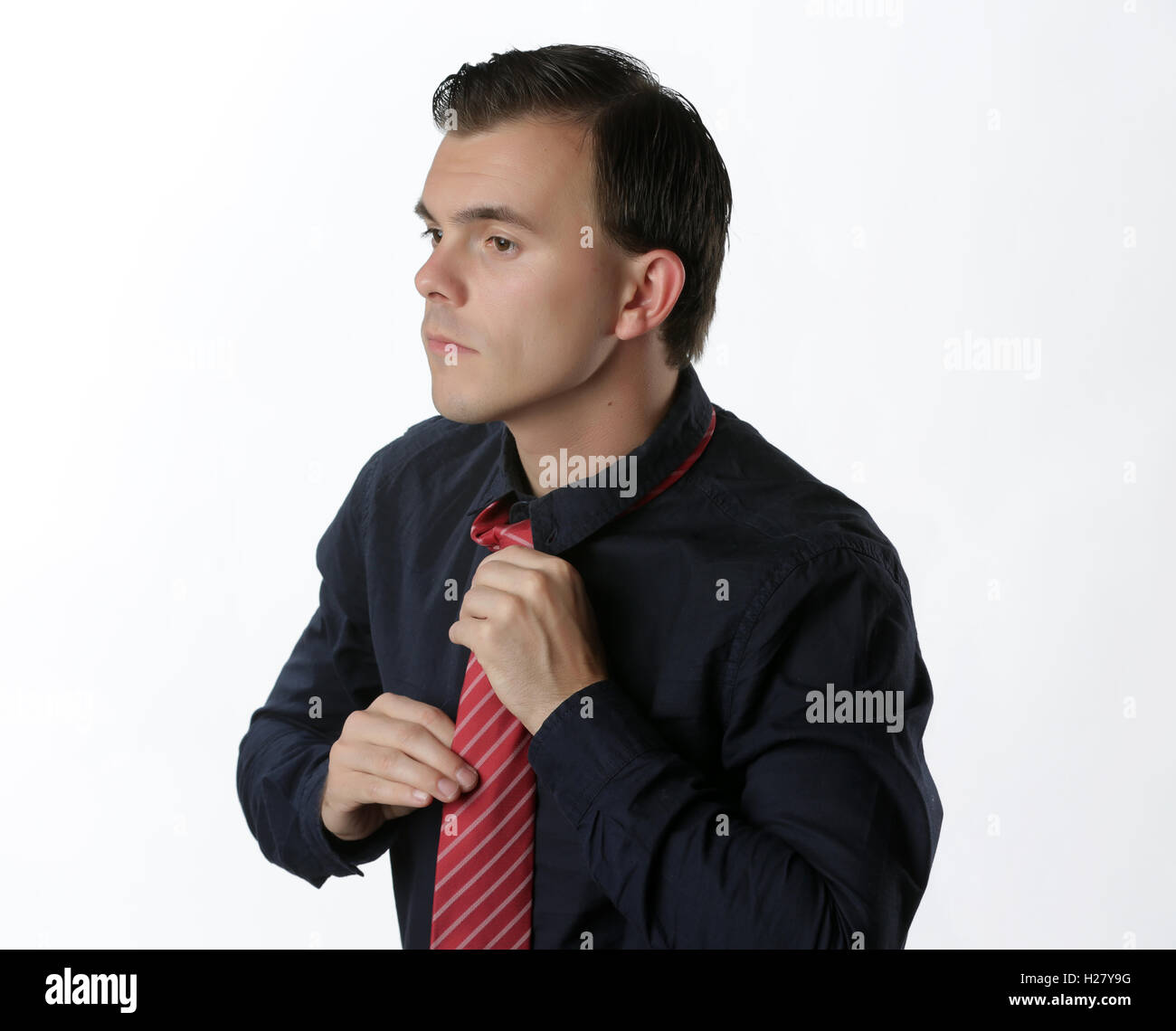 People, business,fashion and clothing concept - close up of man in ...