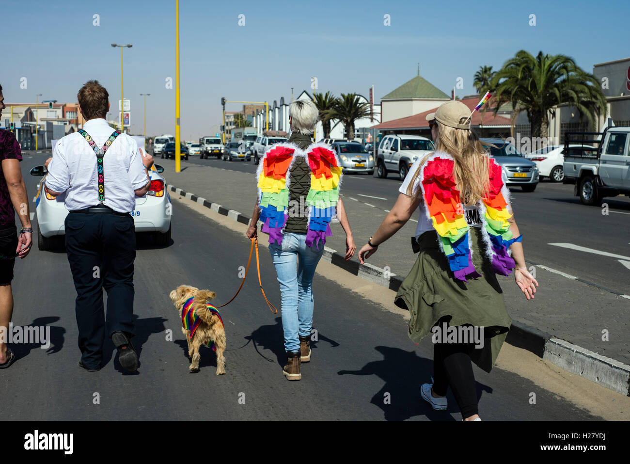 March of the members of Namibian LGBT community during Swakopmund Gay ...
