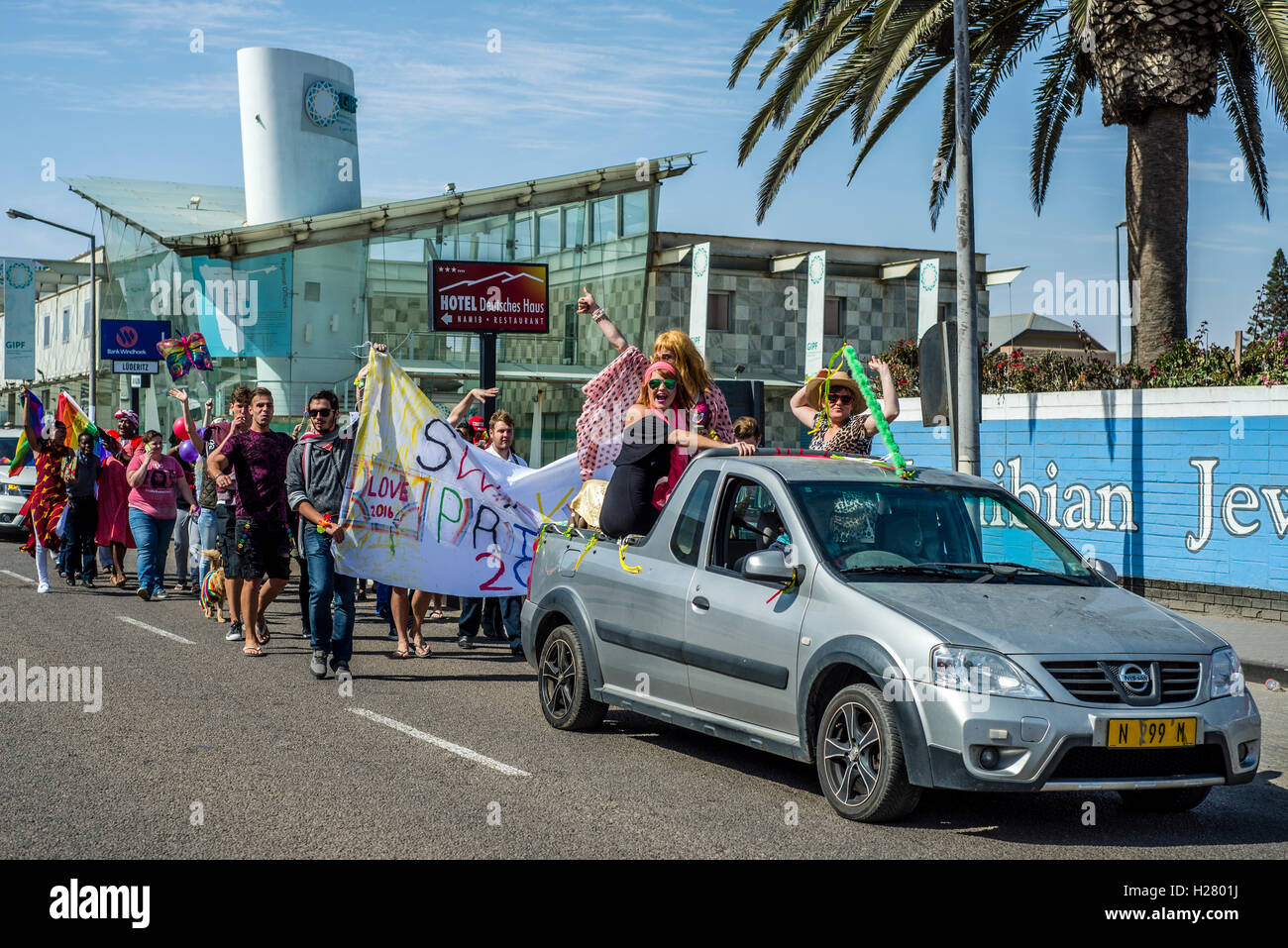 March of the members of Namibian LGBT community during Swakopmund Gay ...