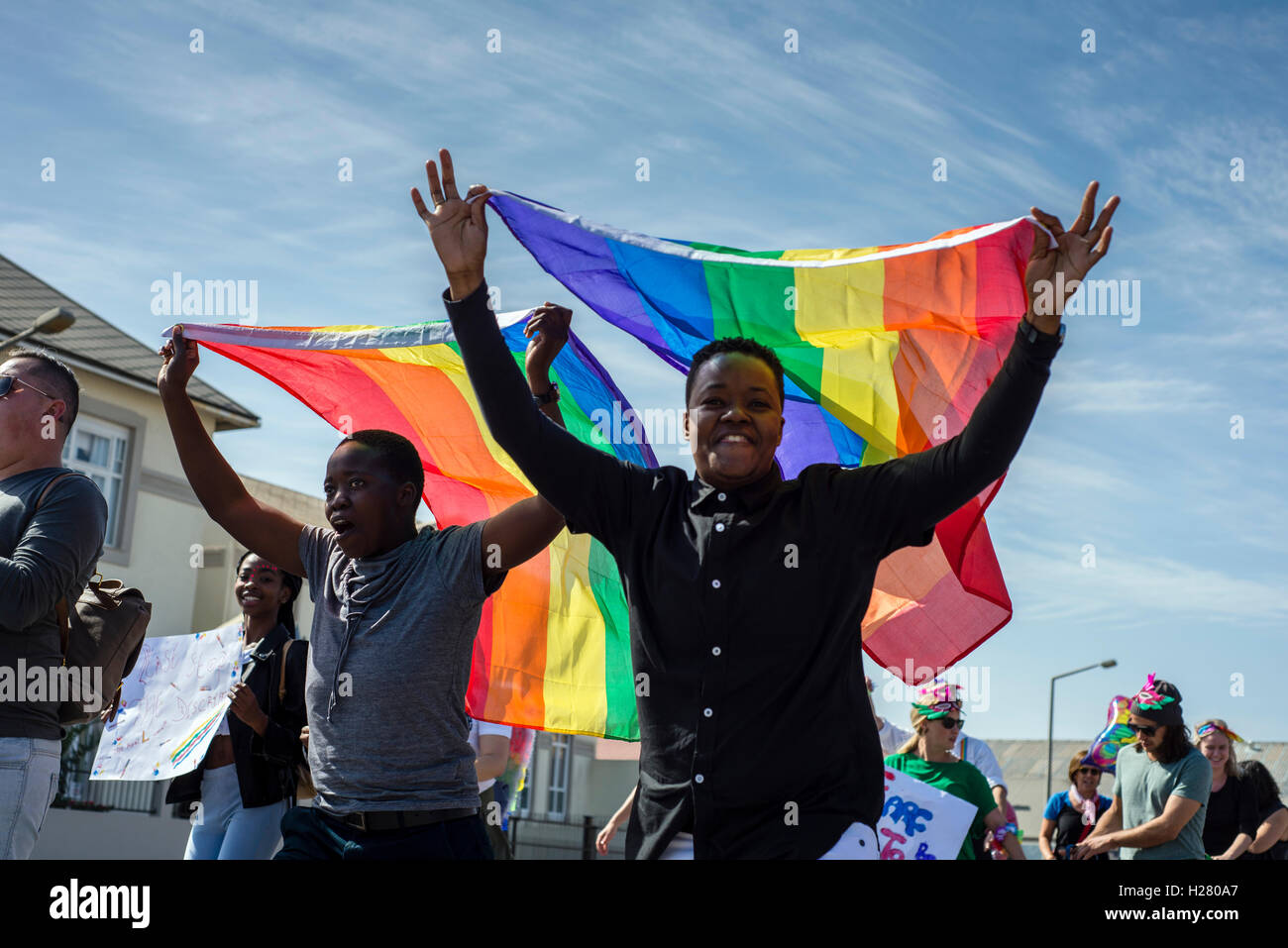 March of the members of Namibian LGBT community during Swakopmund Gay ...