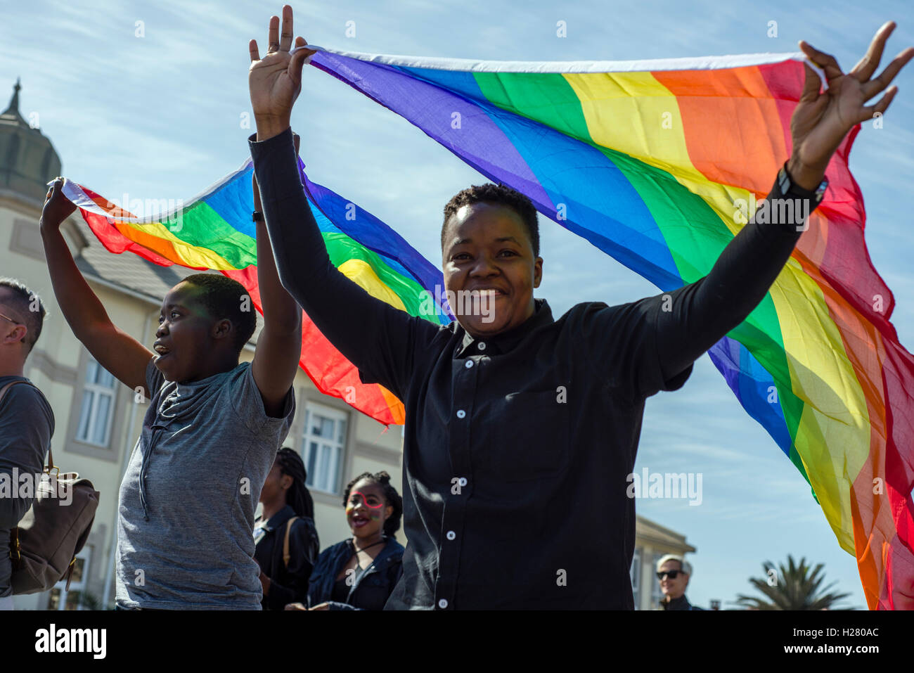 March of the members of Namibian LGBT community during Swakopmund Gay ...
