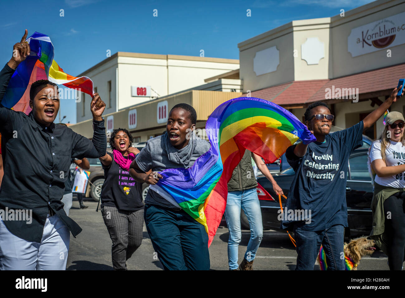 March of the members of Namibian LGBT community during Swakopmund Gay ...