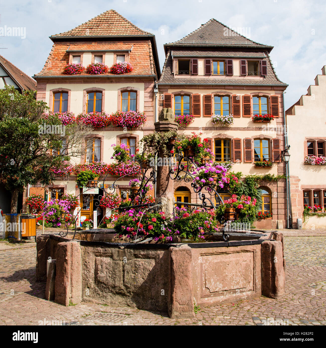 Bergheim village on the wine route, Alsace, France Stock Photo - Alamy