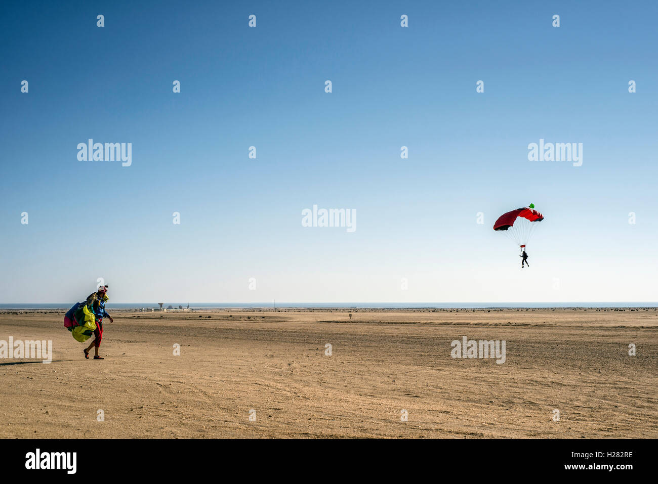 Tandem jump at the Ground Rush Adventures dropzone, Swakopmund, Namibia ...