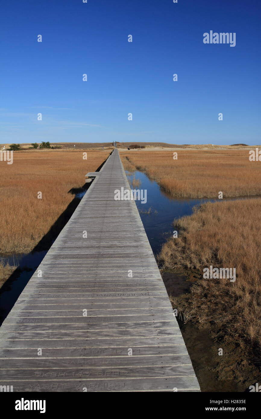 Boardwalk Beach in Sandwich MA - November Stock Photo - Alamy