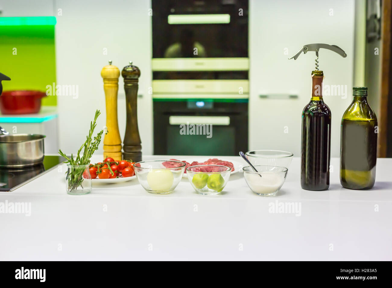 Products on the table Stock Photo - Alamy