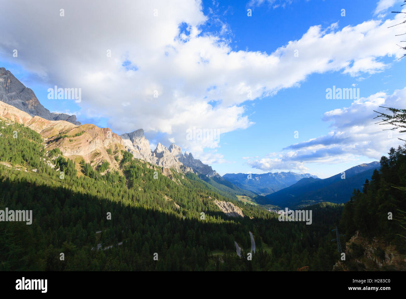 Panorama from Italian Alps from "San Martino di Castrozza". Dolomites ...