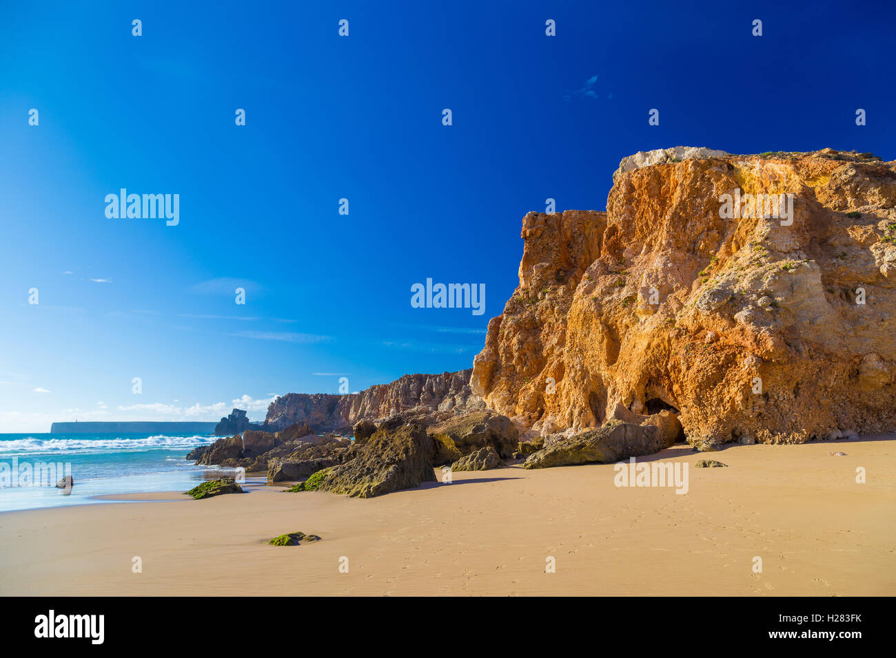 Praia Do Tonel, small isolated beach in Alentejo region, Sagres ...