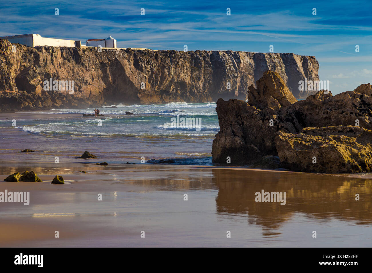 Praia Do Tonel, small isolated beach in Alentejo region, Sagres ...